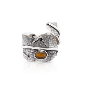 koral jewelry tiger eye adjustable tribal feather ring 925 sterling silver gipsy boho chic (8)