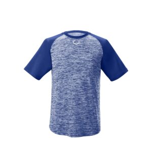 evoshield adult e304 performance pullover tech tee - royal, x-large