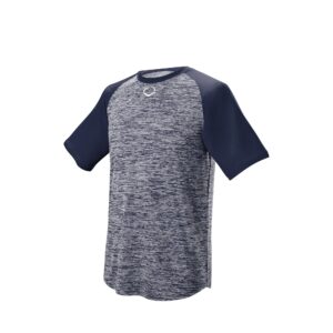 evoshield adult e304 performance pullover tech tee - navy, large