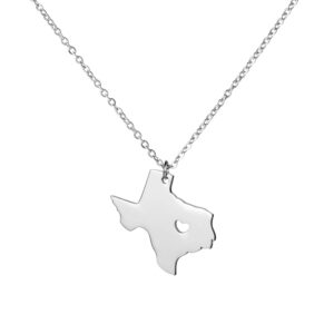 yiyang texas state necklace charm pendant gift for family friends country map tx