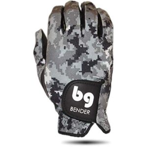 bg bender golf glove | wear on right | (gray digital, mens xxl)