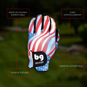 BG Bender Golf Glove | Wear On Right | (Gray Digital, Mens Small)