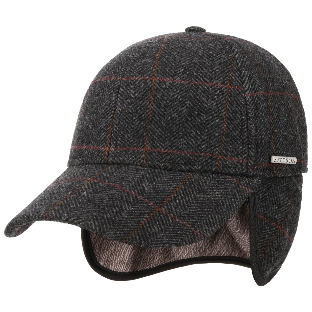 Stetson Kinty Wool Cap with Ear Flaps Men Grey 7 1/2-7 5/8