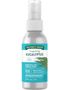 nature's truth eucalyptus mist spray 2.4 fl oz | 100% pure essential oil for aromatherapy | gc/ms tested