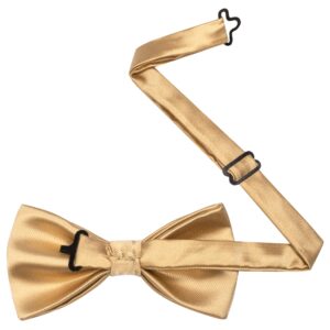 JEMYGINS Mens Gold Pre-tied Bow Tie and Pocket Square Cufflink Set (9)