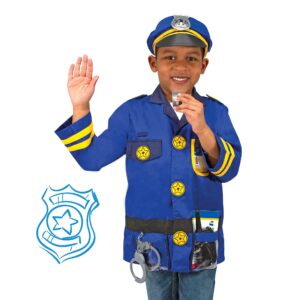 Melissa & Doug unisex-children Police Officer Role Play Costume Dress-Up Set (8 pcs) Frustration-Free Packaging Multicolor, Ages 3-6 Years