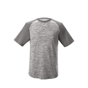 evoshield youth e304 performance pullover tech tee, charcoal - medium