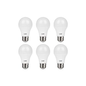 luno a19 non-dimmable led bulb, 11w (75w equivalent), 1100 lumens, 5000k (daylight), medium base (e26), ul certified (6-pack)