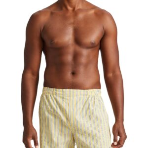 POLO RALPH LAUREN Men's Classic Fit Woven Cotton Boxers, Rustic Navy/Campus Yellow, Summer Stripe/Cruise Navy, Sag Harbor Plaid/Polo Yellow, X-Large