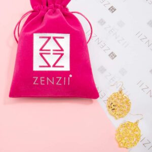 ZENZII Modern Damask Pattern Resin Earring (Hot Pink)