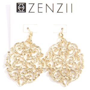 ZENZII Modern Damask Pattern Resin Earring (Hot Pink)