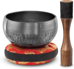 tibetan singing bowl set – authentic hand-tuned sound bowl for meditation – complete meditation bowl kit with cushion, mallet & guide – perfect tibetan bell for yoga, relaxation, & sound healing