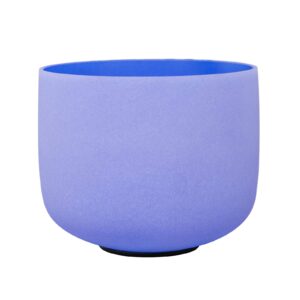 energysound blue colored frosted g note throat chakra quartz crystal singing bowl 10 inch mallet and o-ring included