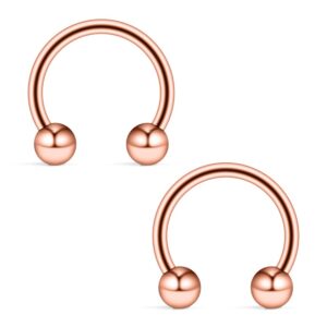 ruifan 16g 8mm rose gold cbr horseshoe circular rings 316l surgical steel for lip eyebrow tongue nipple helix tragus cartilage septum piercing jewelry 2pcs