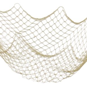 ojyudd fishing net decor, fishnet decor, mediterranean style photographing decoration, natural fish net, fish net party accessory and wall table decor (creamy white)