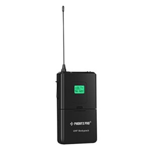 phenyx pro wireless bodypack transmitter, 561.6mhz uhf bodypack transmitter for ptu-5000/ptu-4000 series, 260ft coverage