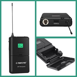 Phenyx Pro Wireless Bodypack Transmitter, 561.6MHz UHF BodyPack Transmitter for PTU-5000/PTU-4000 Series, 260ft Coverage