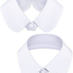 SATINIOR 2 Pieces Fake Collar Detachable Dickey Collar False Lapel Blouse Collar Women's Faux Fake Collar, 2 Styles, Medium(White)