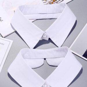 SATINIOR 2 Pieces Fake Collar Detachable Dickey Collar False Lapel Blouse Collar Women's Faux Fake Collar, 2 Styles, Medium(White)