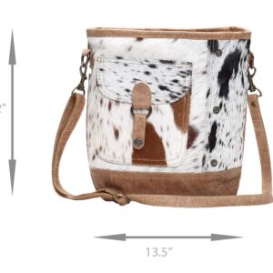 Genuine Hair-On Cowhide Leather Crossbody Bag with Front Pocket