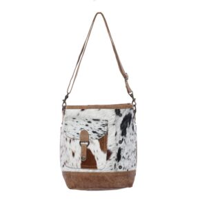 Genuine Hair-On Cowhide Leather Crossbody Bag with Front Pocket