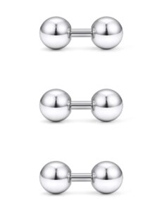 yaalozei 14g big piercing balls pa ring piercing jewelry 316l surgical stainless steel externally threaded straight bar barbell tragus helix ring cartilage lobe earring piercing jewelry women men 6mm