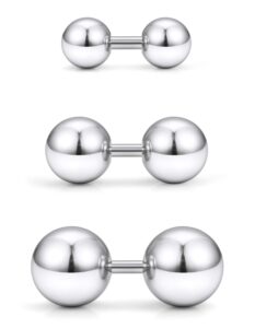 yaalozei 12g big piercing balls pa ring piercing jewelry 316l surgical stainless steel externally threaded straight bar barbell tragus helix ring cartilage lobe earring piercing jewelry women men 6mm