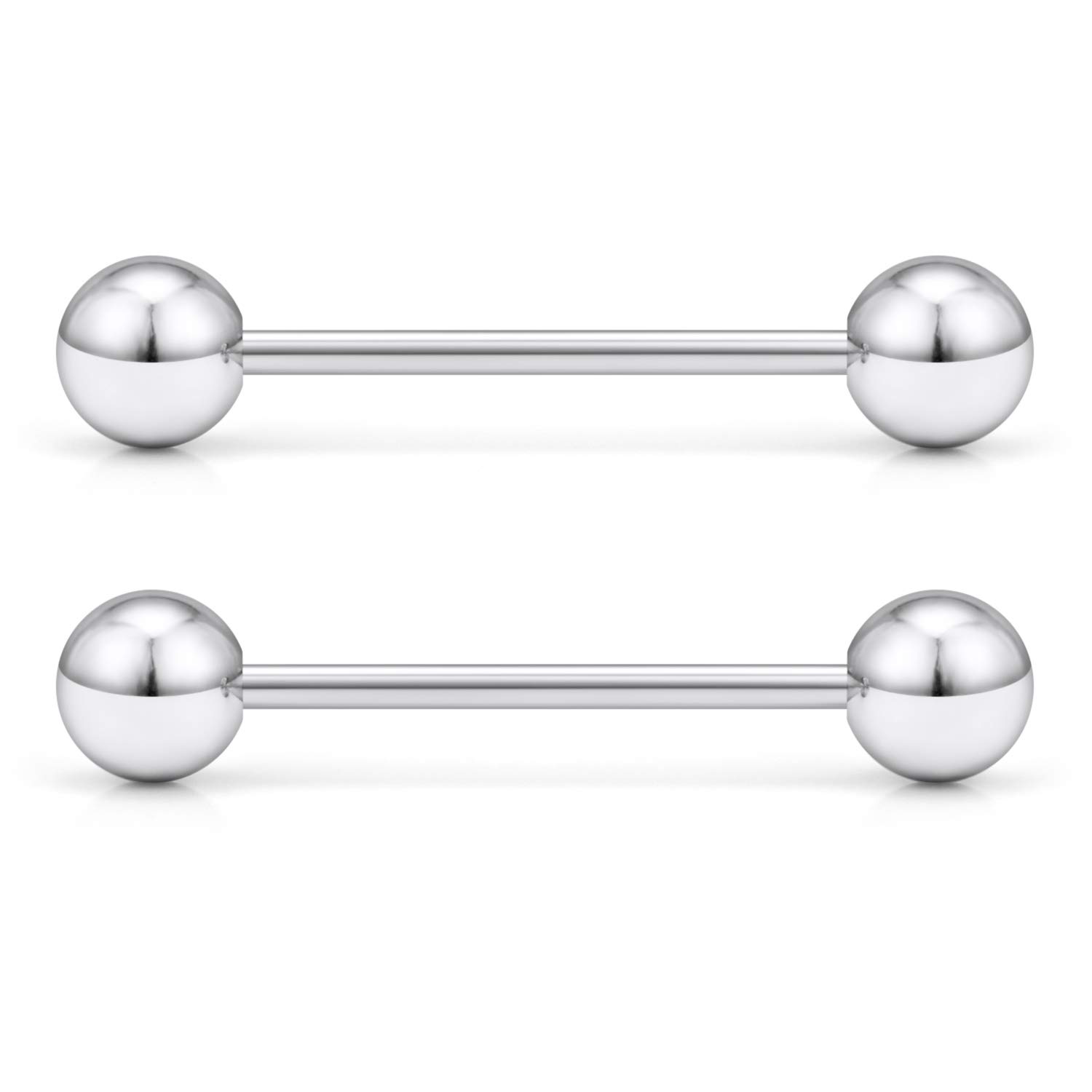 Yaalozei 16G Nipple Tongue Rings Piercing Jewelry for Women 16 Gauge Stainless Surgical Steel Straight Long Short Nipple Tongue Rings Barbell Bar Nipple Piercing Jewelry for Men 12mm 14mm 16mm Silver