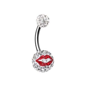 sexy lip multi-sprinkle dot wildklass belly button ring