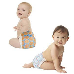 The Honest Company Clean Conscious Diapers | Plant-Based, Sustainable | Orange You Cute + Feeling Nauti | Super Club Box, Size 3 (16-28 lbs), 136 Count