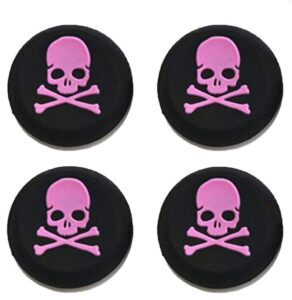 silicone thumb stick grip cap joystick thumbsticks caps cover for ps4 ps3 xbox one ps2 xbox 360 game controllers (pink skull 4pcs)