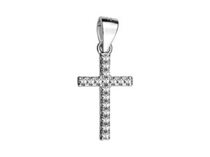 sofia milani - solid 925 sterling silver pendant for women - with zirconia stones - cross design - 60255