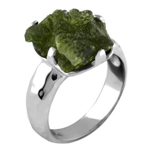 Starborn Sterling Silver Genuine Moldavite Ring (7)