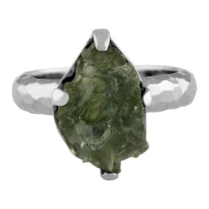 Starborn Sterling Silver Genuine Moldavite Ring (7)