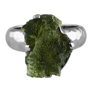 Starborn Sterling Silver Genuine Moldavite Ring (7)