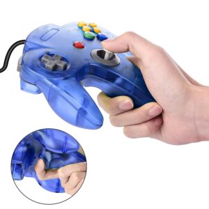 Classic USB Controller for N64 Gaming, miadore USB Retro N64 Gamepad Joystick Joypad for Windows PC MAC Linux Raspberry Pi 3 (Clear Blue) [Windows]