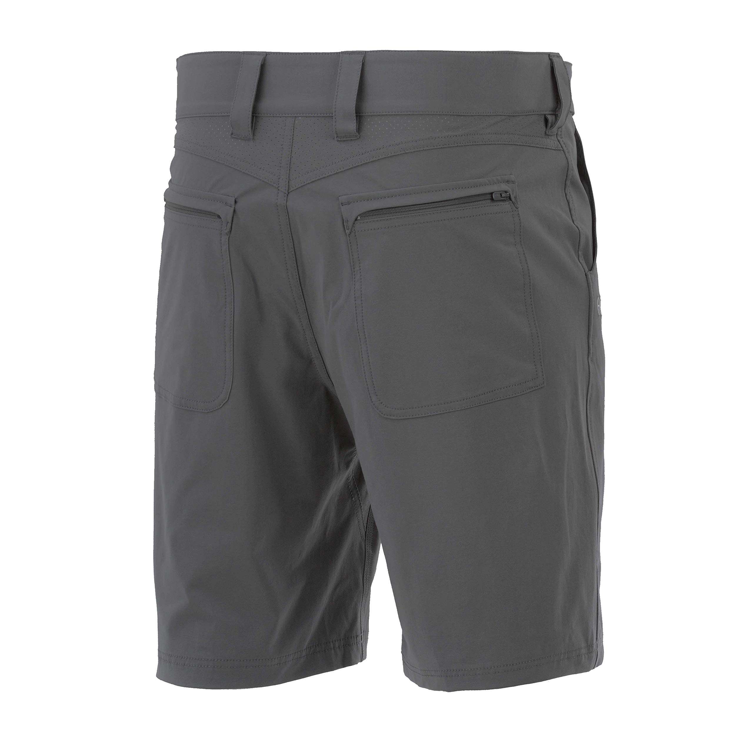 Huk Men's Standard Next Level Quick-Drying Performance Fishing Shorts, Charcoal-10.5", X-Large