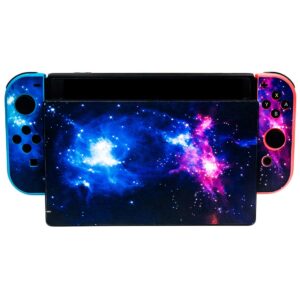 Taifond The Dazzling Galaxy Decals Stickers Set Faceplate Skin +2Pcs Screen Protector for Nintendo for Switch Console & Joy-Con Controller & Dock Protection Kit