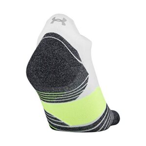 Under Armour Adult Run No Show Tab Socks, 2-Pairs , Black/White , Medium