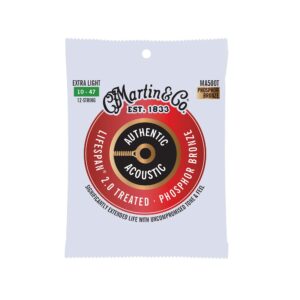 martin authentic acoustic guitar strings - lifespan 2.0 treated