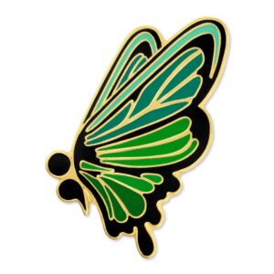 pinmart green semicolon butterfly mental health suicide awareness lapel pin - support mental health matters with suicide awareness pins for bags and nurse scrubs