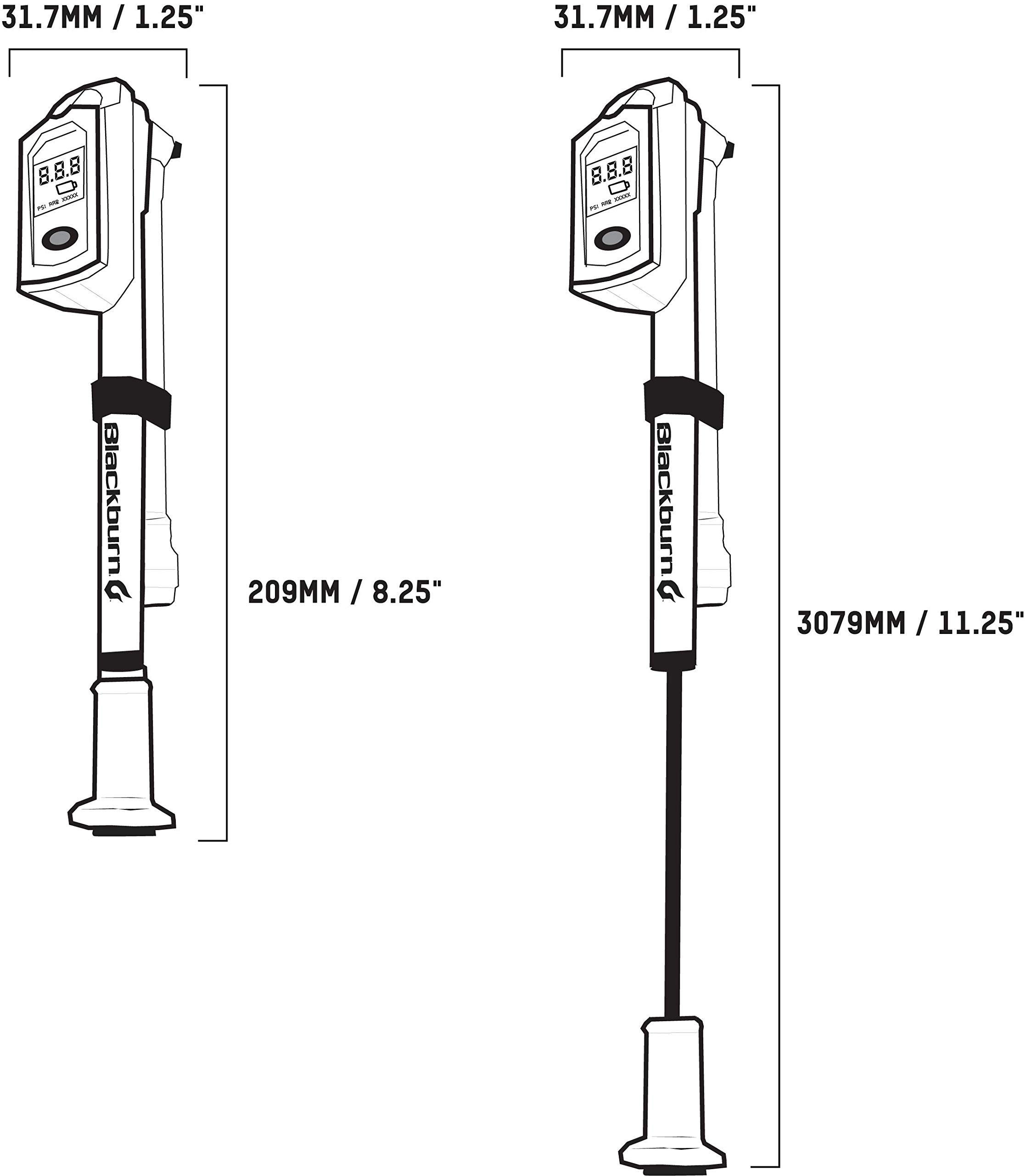 Blackburn Honest Digital Shock Pump (Silver, One Size)