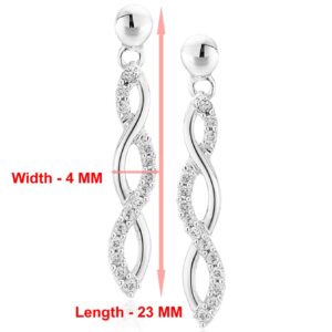 Vir Jewels 1/4 cttw Diamond Infinity Dangle Earrings .925 Sterling Silver 1 Inch Push Backs