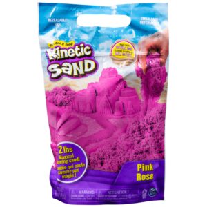 kinetic sand, the original moldable sensory play sand, pink, 2 lb. resealable bag, ages 3+