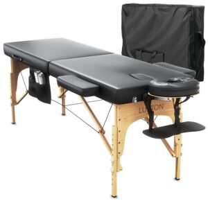 Luxton Home Premium Memory Foam Massage Table - Easy Set Up - Foldable & Portable with Carrying Case