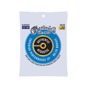 martin authentic acoustic guitar strings, superior performance bluegrass 12-56, 80/20 bronze