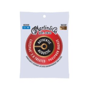 martin authentic acoustic guitar strings - lifespan 2.0 treated