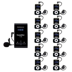 retekess t130 whisper wireless tour guide system, church translation system, clear sound quality, translation headset for simultaneous interpreting,church (1 transmitter 10 receivers)