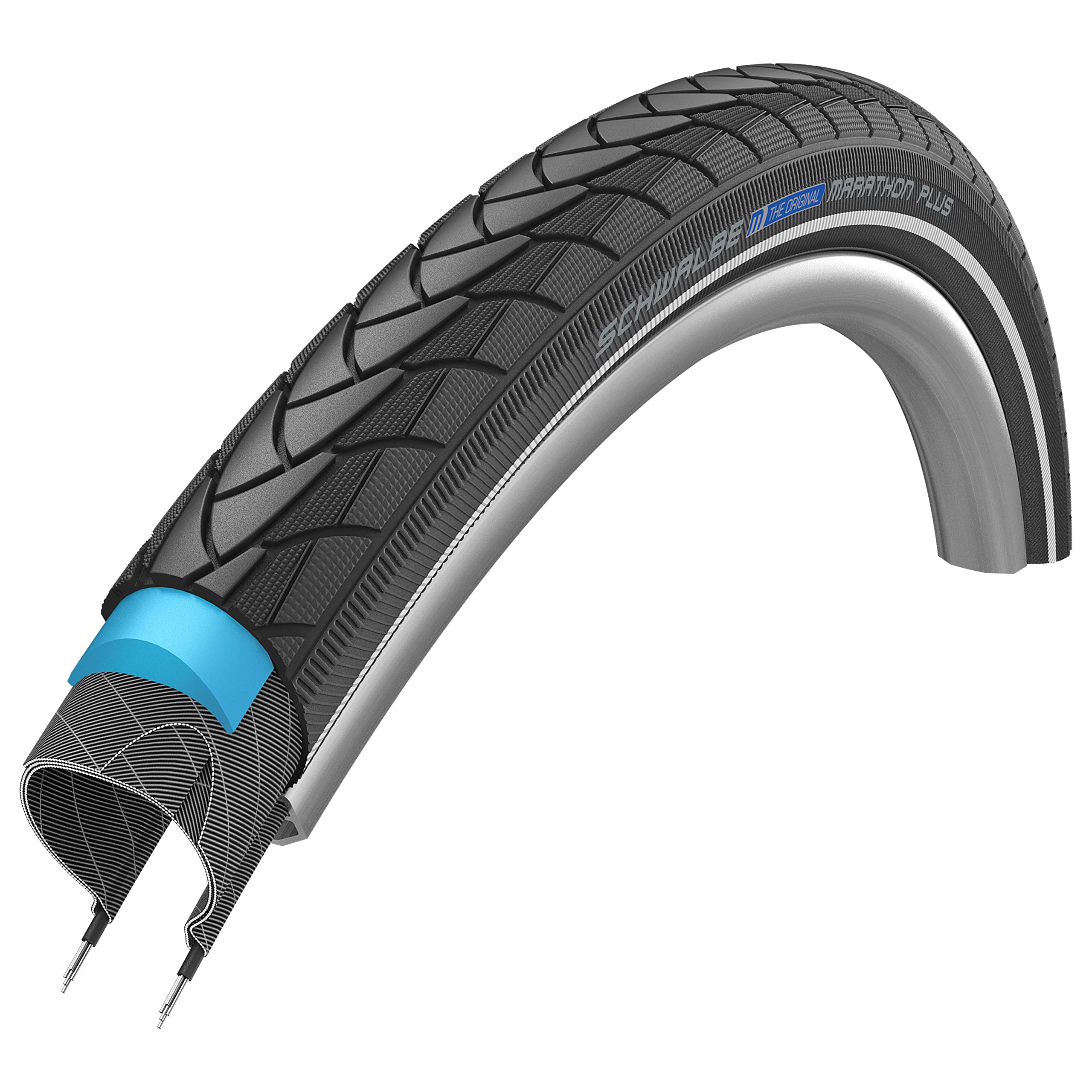 Schwalbe Marathon Plus Tire - 700 x 28, Clincher, Wire, Black/Reflective, Performance Line