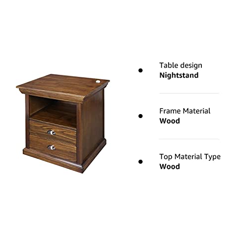 Casual Home Lincoln Nightstand Compartment, Concealment Furniture, Mocha